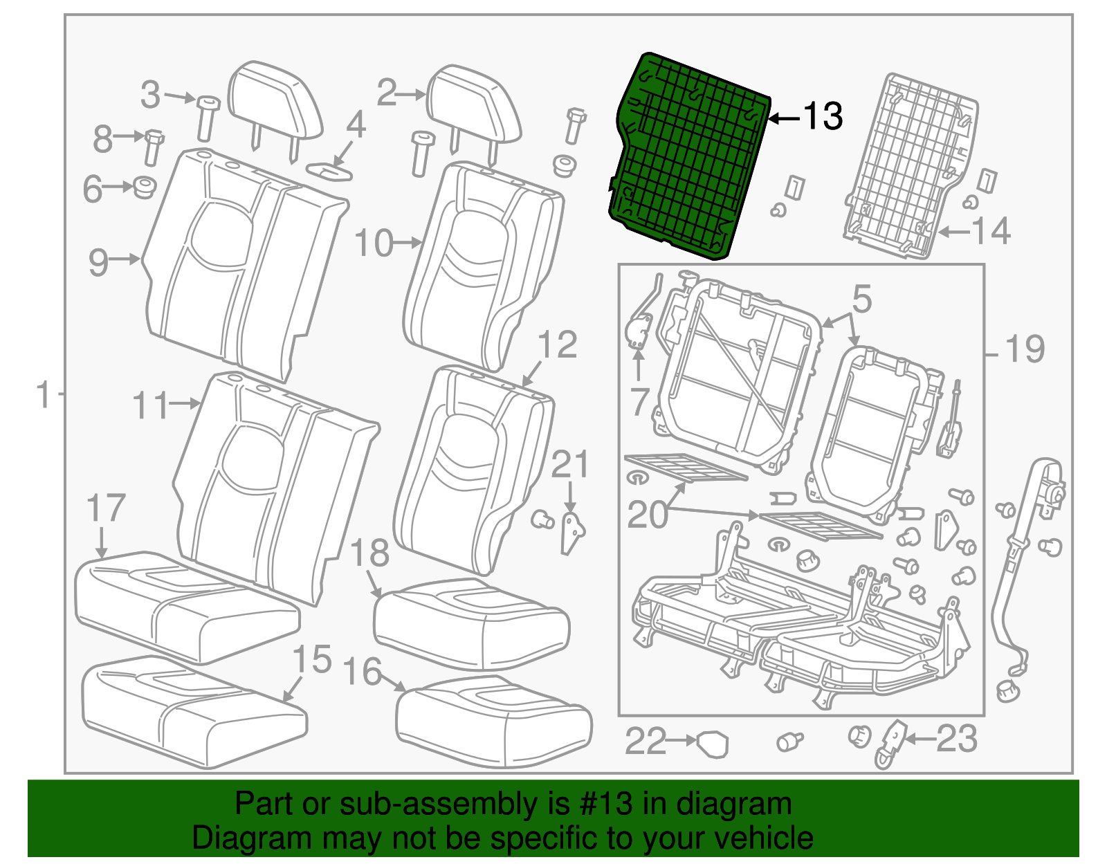 2007-2011 Chevrolet HHR Seat Back Panel 15282678 | Capital Chevy Parts