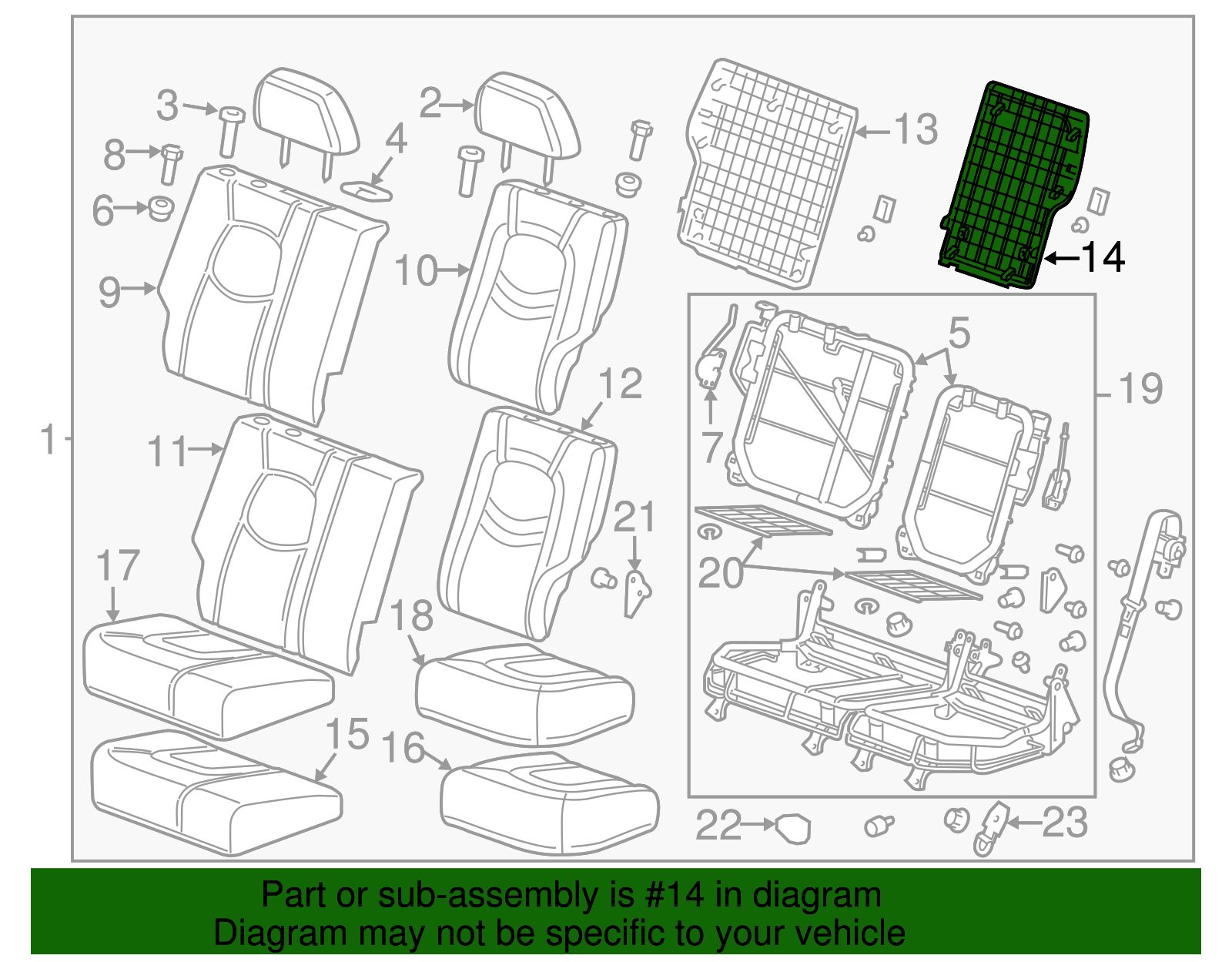 2006-2010 Chevrolet HHR Seat Back Panel 15253522 | Capital Chevy Parts