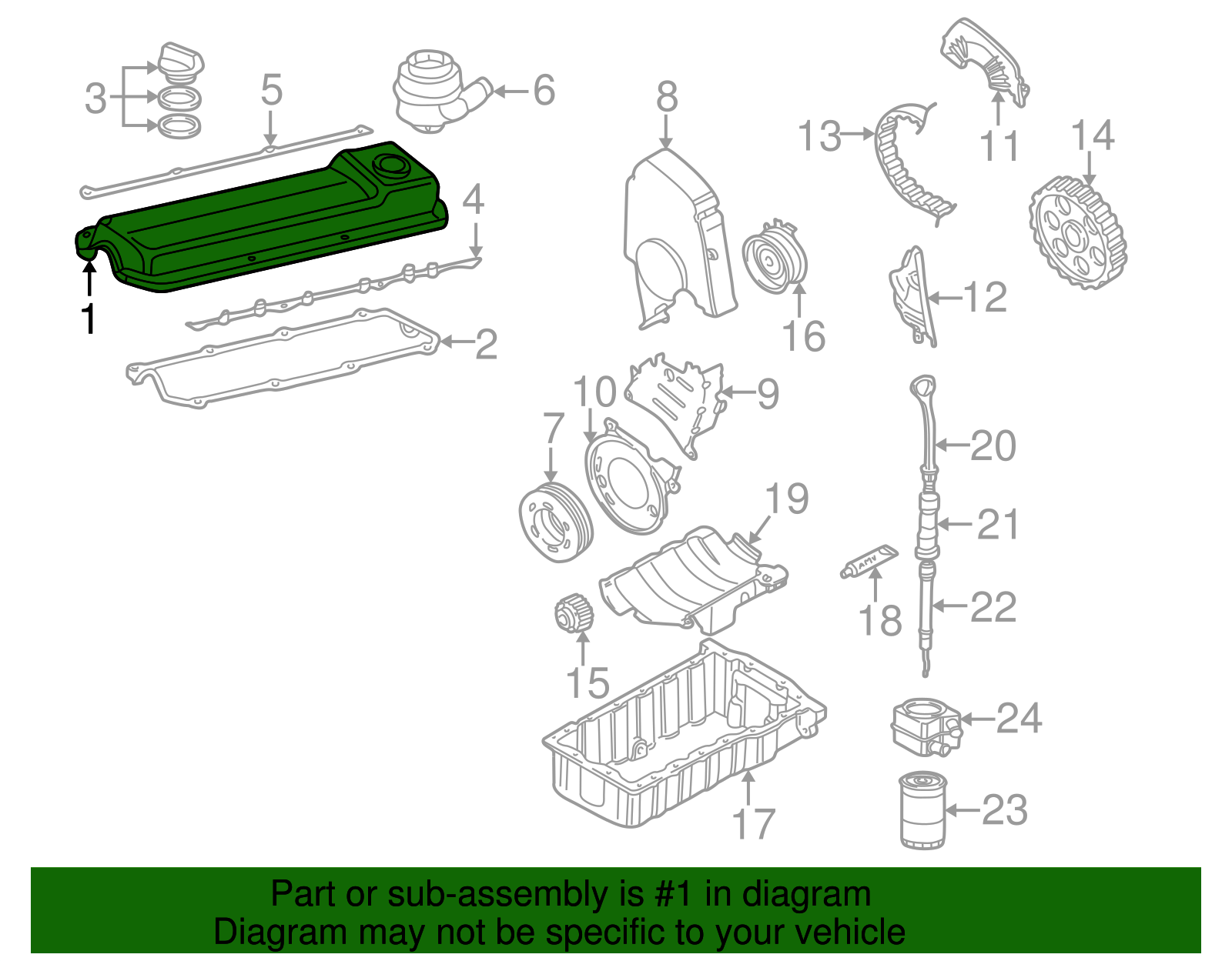 1998-2001 Volkswagen Valve Cover 06A-103-475-C | OEM Parts Online