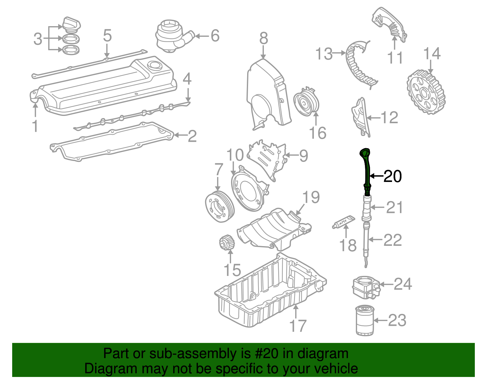 1999-2015 Volkswagen Engine Oil Dipstick 06B-115-611-R | OEM Parts Online