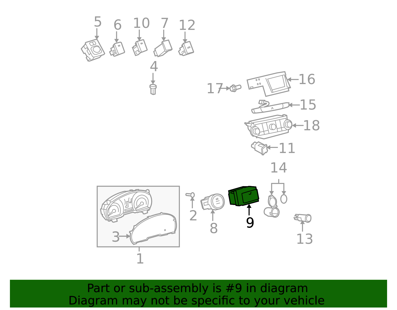 2011-2013 Toyota Highlander Seat Heater Switch 87290-48020 | Toyota ...