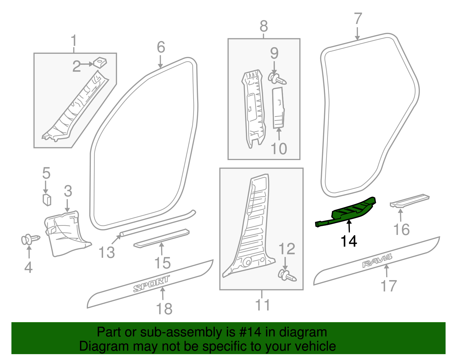 2006-2012 Toyota RAV4 Scuff Plate 67918-0R010-B0 | Toyota Parts Center