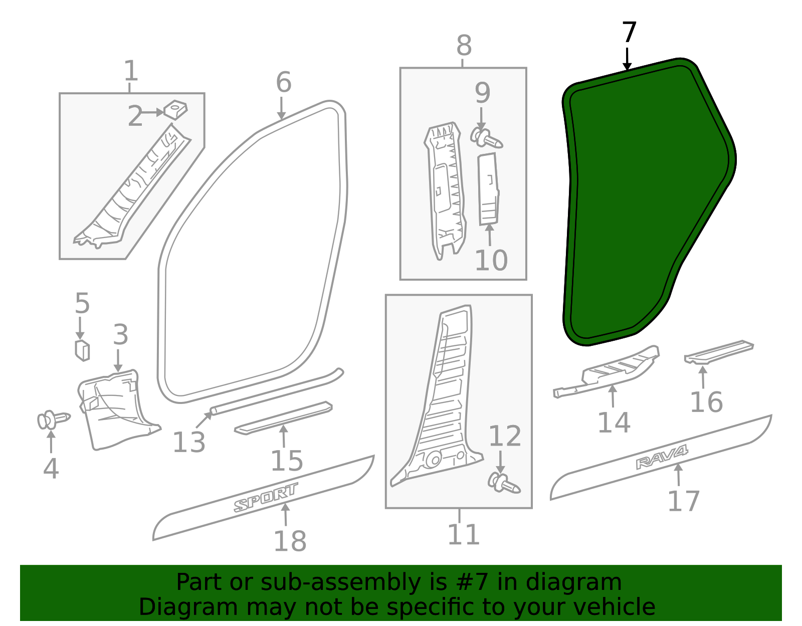 2006-2012 Toyota RAV4 Surround Weather-Strip 62331-0R010-B0 | MotorMotor
