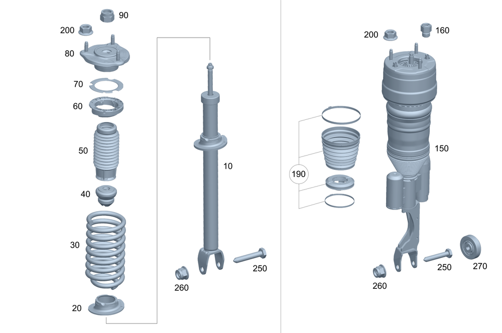 257-320-23-01 - Air Spring Strut 2019-2023 Mercedes-Benz CLS450 | Mercedes-Benz USA Parts