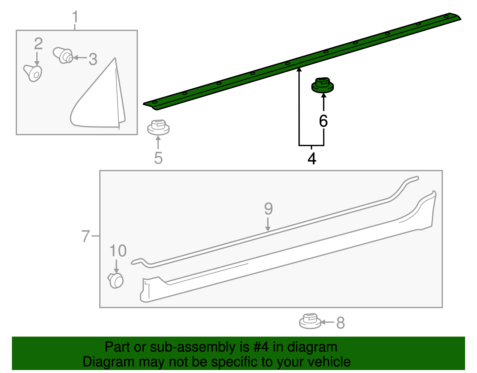 2012-2016 Toyota Prius C Rocker Molding 75852-52090 | Toyota Parts Center