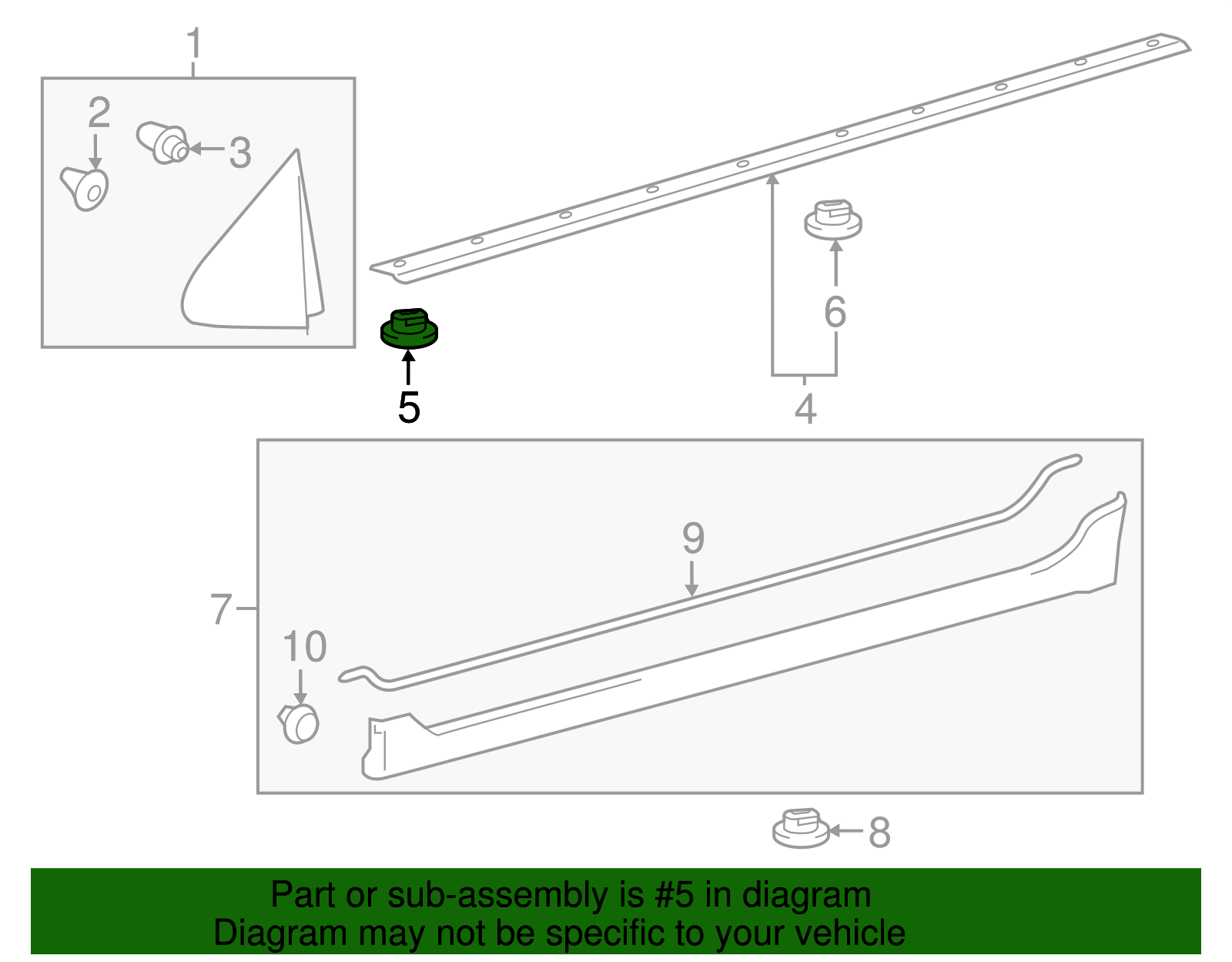76924-02020 - Rocker Molding Retainer 2008-2022 Toyota | Longo Toyota Parts