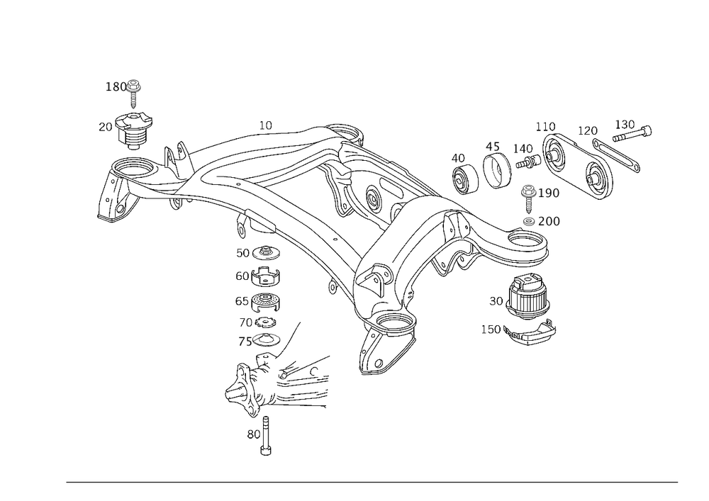 1998-2009 Mercedes-Benz Rear Axle Carrier 203-350-58-08 | Benz Parts Online