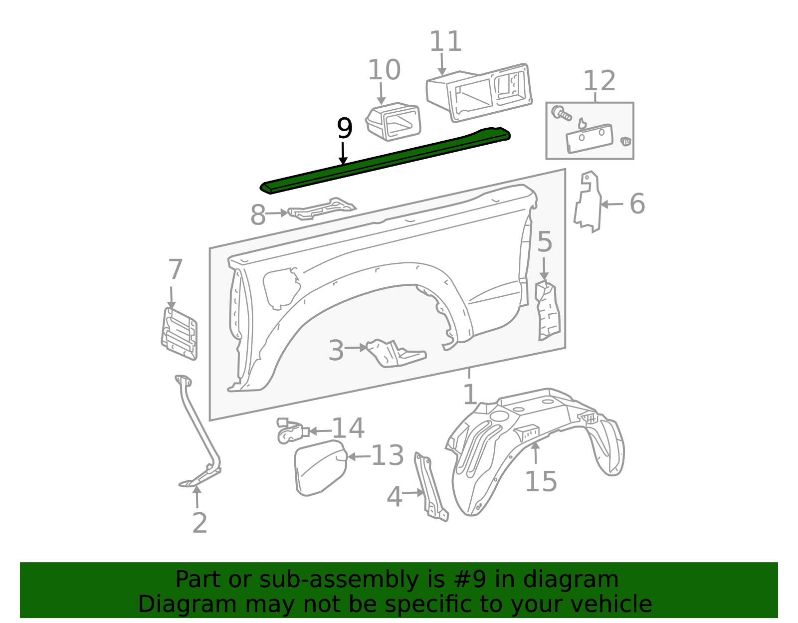 2005-2015 Toyota Tacoma Protector | Passenger Side Bed Panel 66248 ...