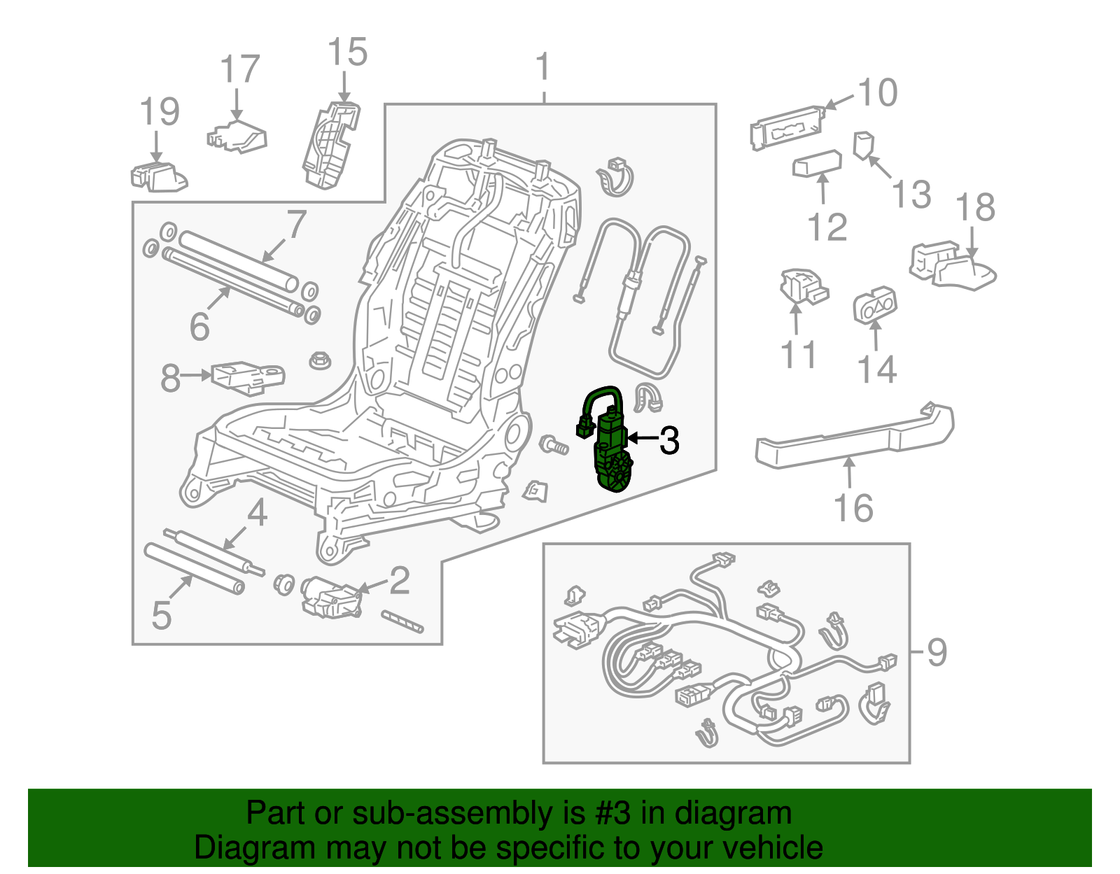 81612-TE0-A51 - Recline Motor 2011-2012 Honda Accord | Honda Parts Online