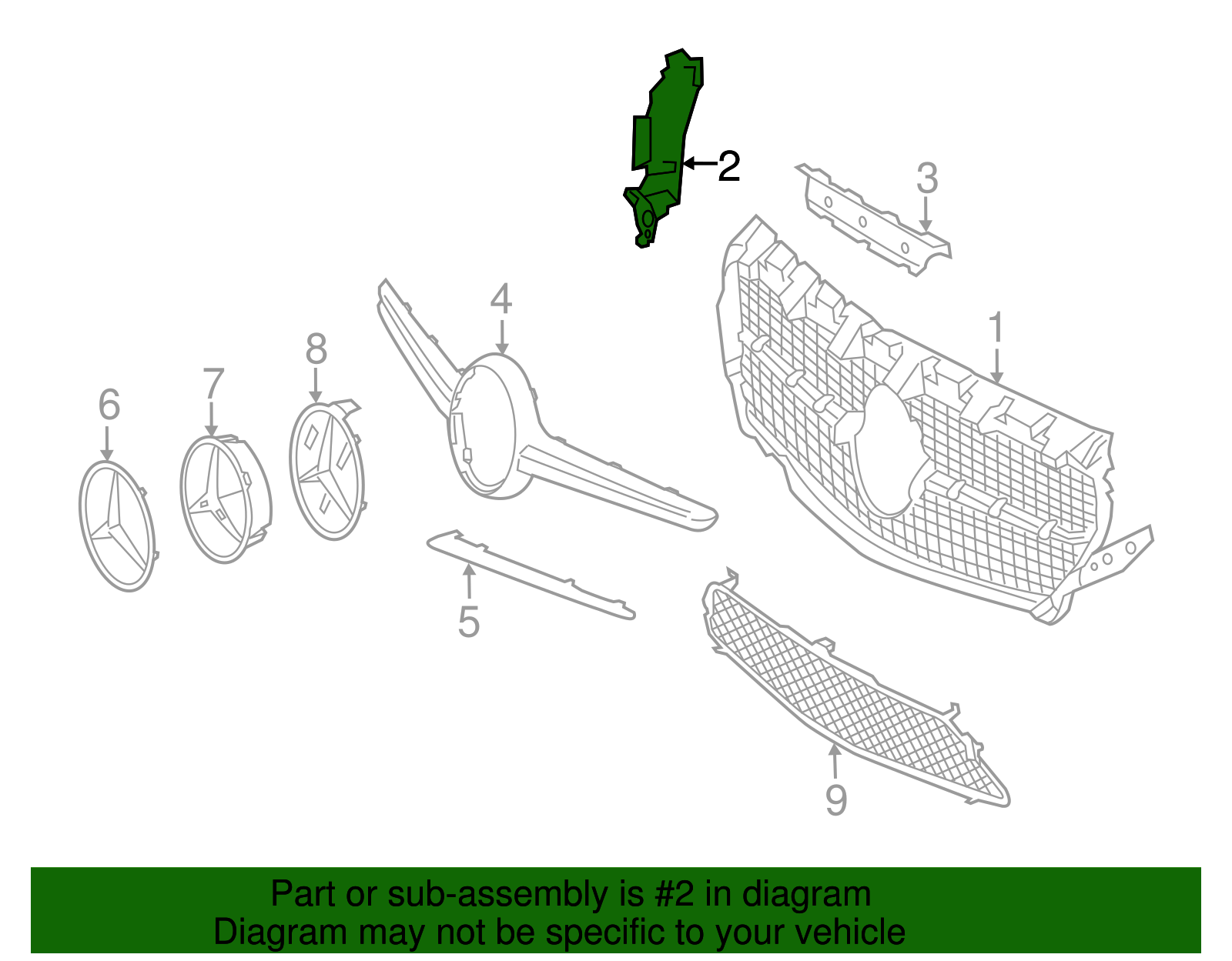 117-888-02-38 - Air Deflector 2014-2016 Mercedes-Benz | Mercedes-Benz ...