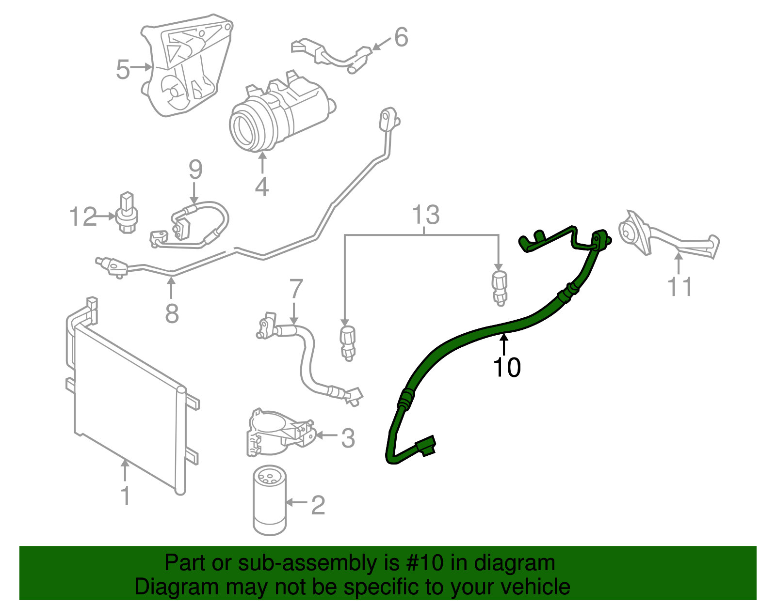 64533455905 - 2007-2010 BMW A/C Refrigerant Suction Hose (64-53-3-455 ...