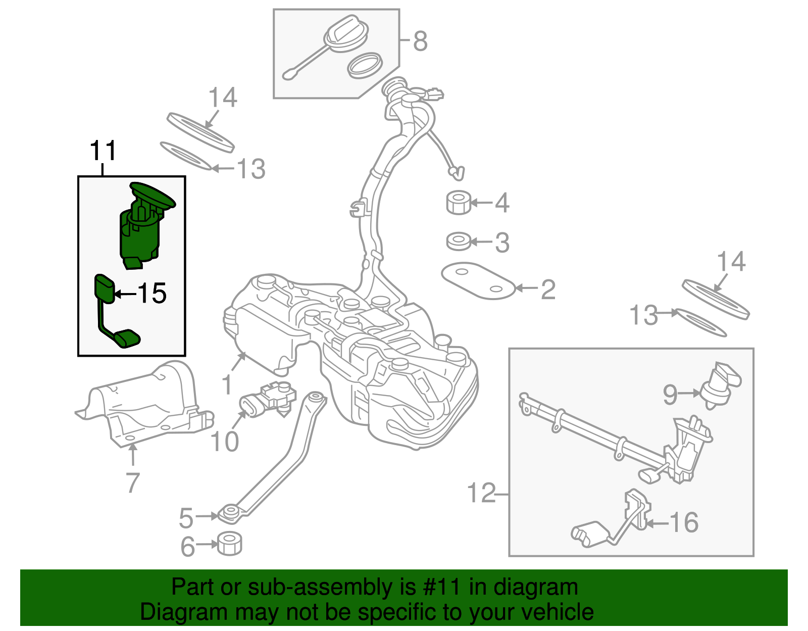 Genuine OEM Fuel Pump Assembly | 205-470-15-94 | Fits Select 2015-2019 ...