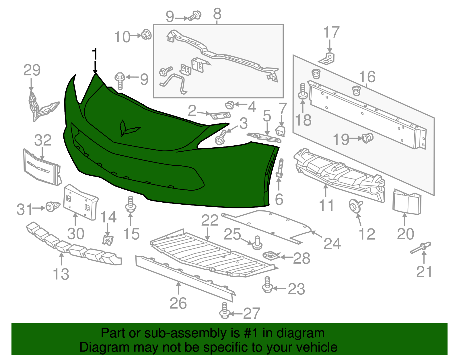 84407326 - Bumper Cover 2014-2019 Chevrolet Corvette | GM Wholesale Direct