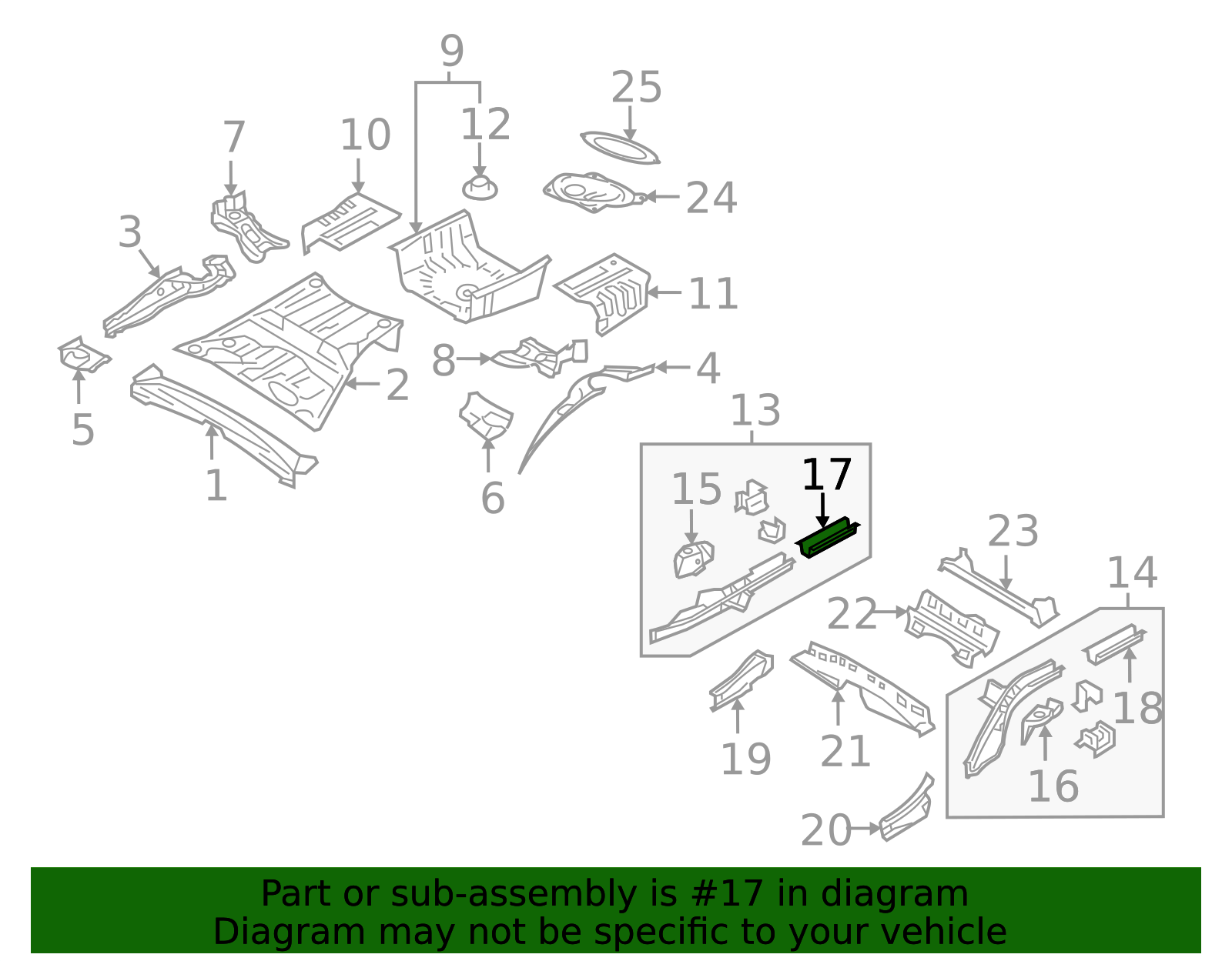 2011-2019 Subaru Side Extension 52150AJ23A9P | Subaru Parts Quick