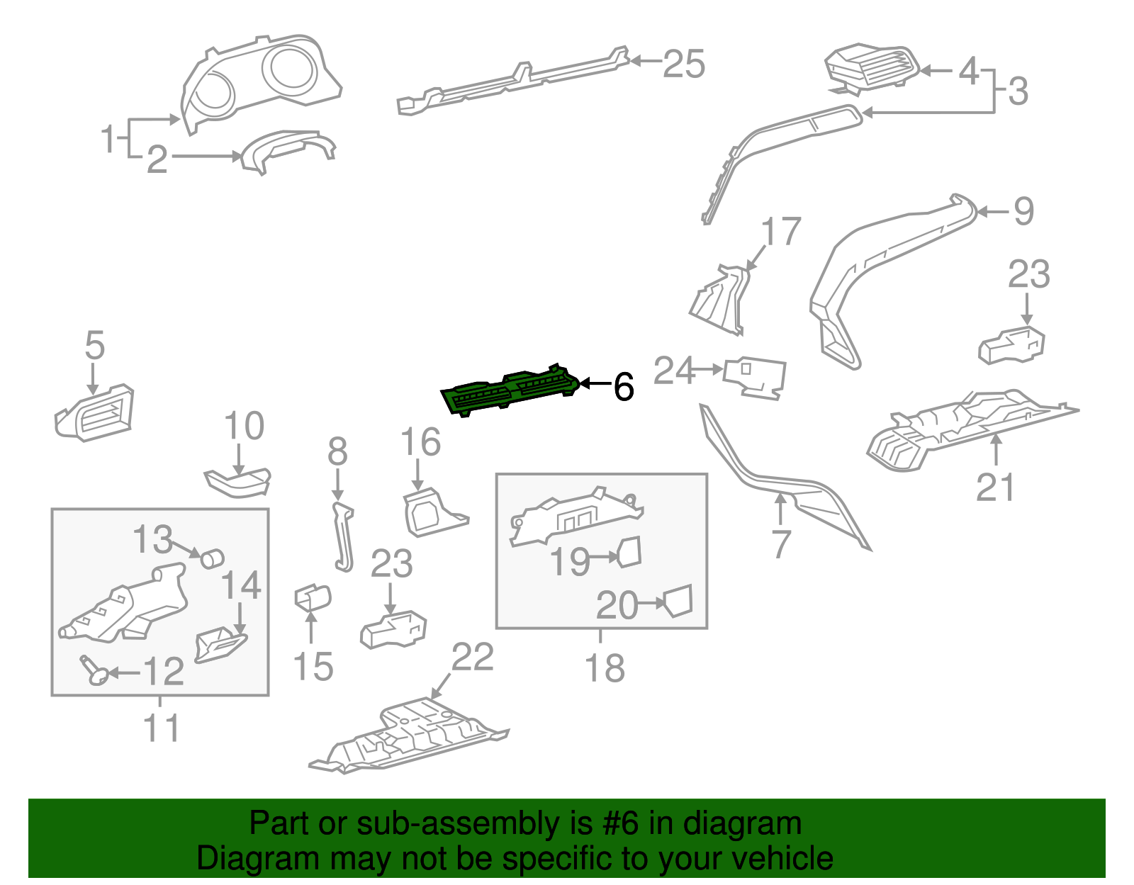 Genuine Toyota Air Vent Grille part# 55660-06260 for 2018-2020 Toyota ...