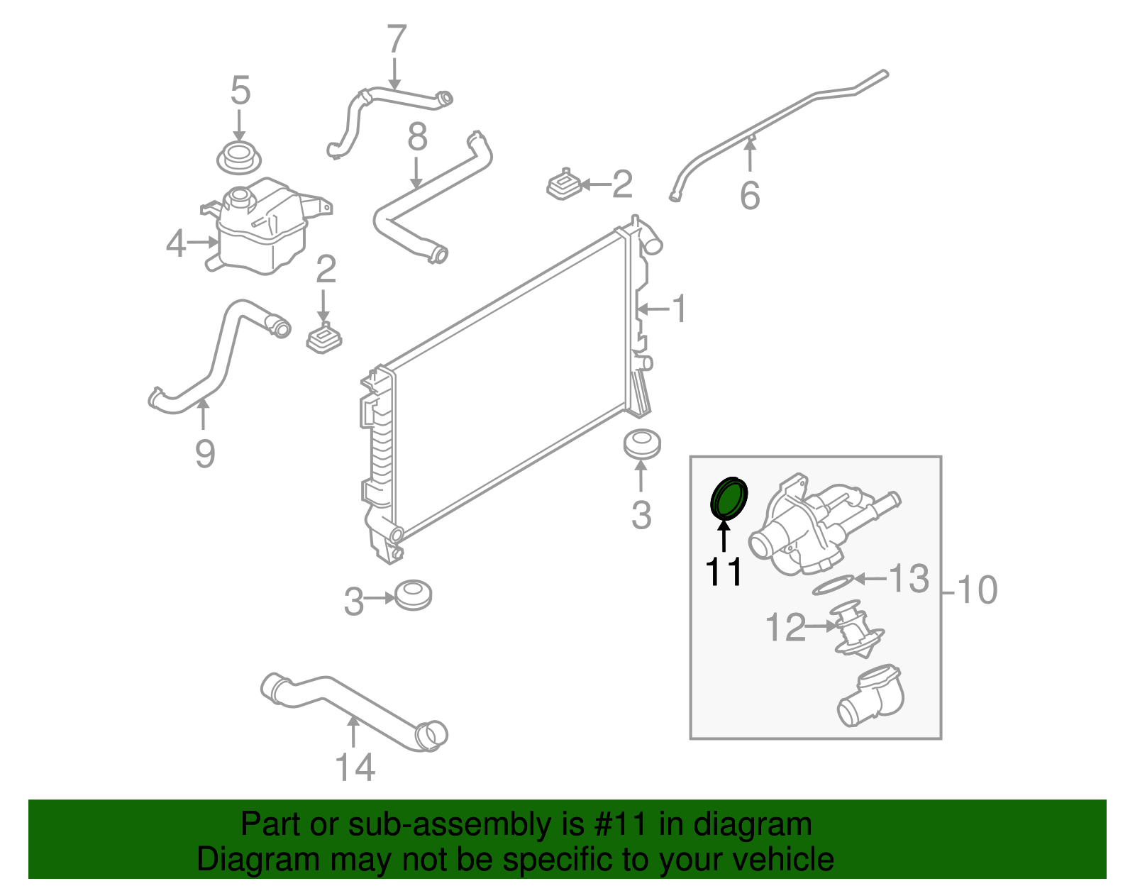 7T4Z-8590-A - Engine Coolant Thermostat Housing Gasket 2007-2025 Ford ...