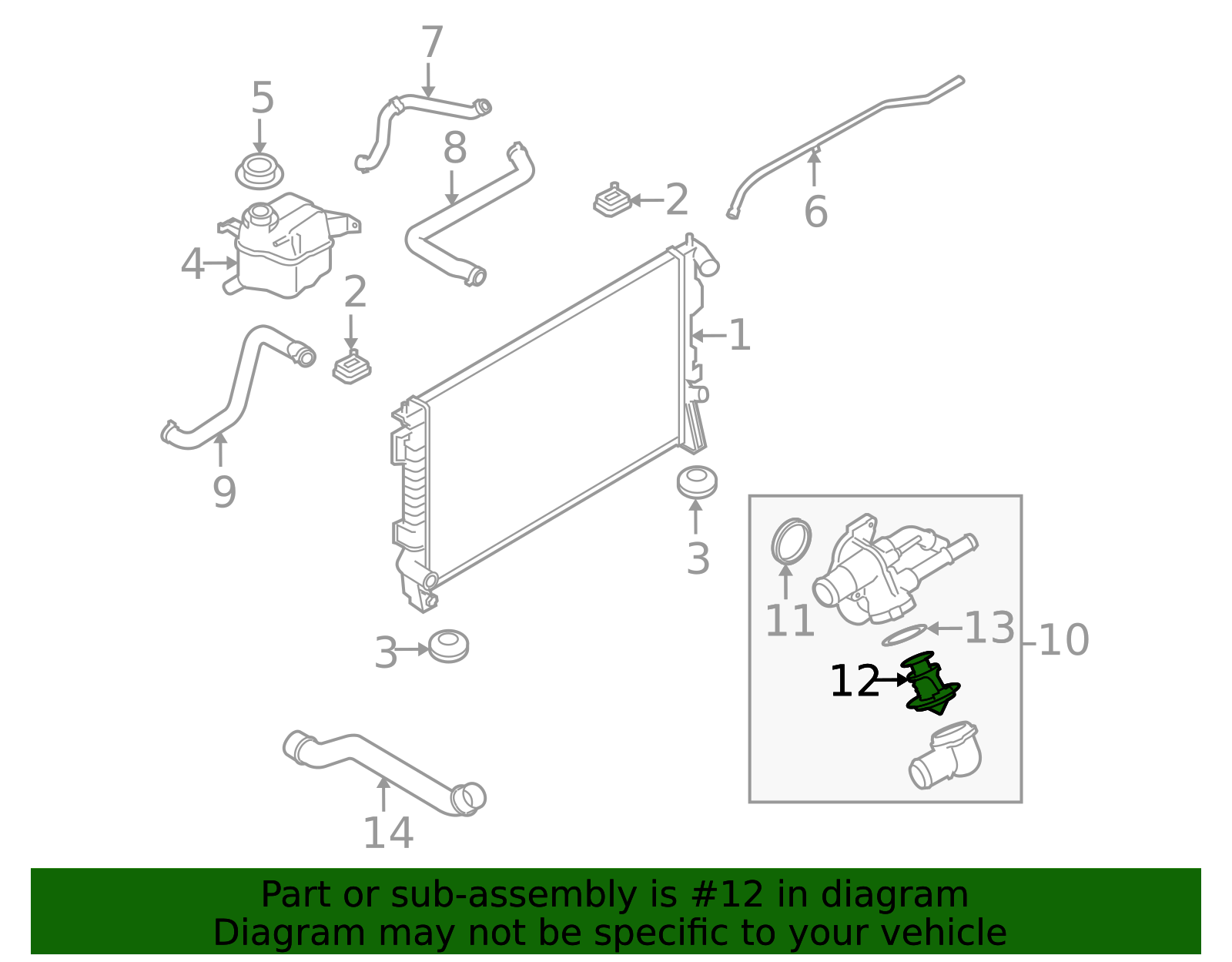 2005-2020 Ford | Thermostat | 1X4Z-8575-B | Walls' Ford Parts