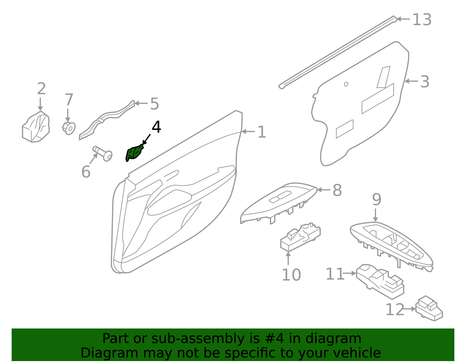 2019-2022 Hyundai Veloster N Handle, Inside 82610-J3000-MPP | MotorMotor