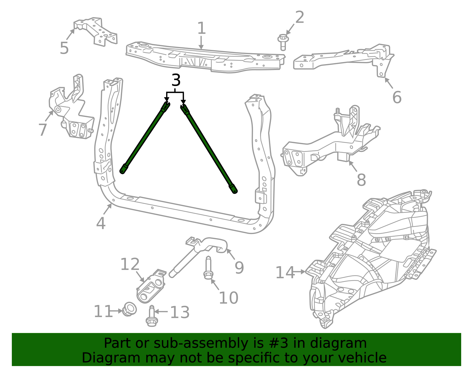 2011-2025 Mopar Upper Tie Bar Cross-Brace 05156112AA | Mopar Parts Canada