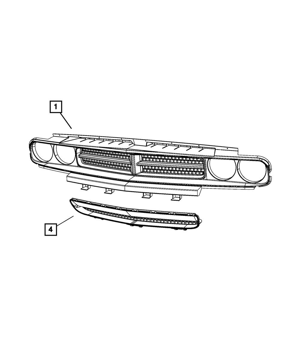 68043389AA - High-Quality Lower Grille for 2008-2010 Dodge Challenger ...