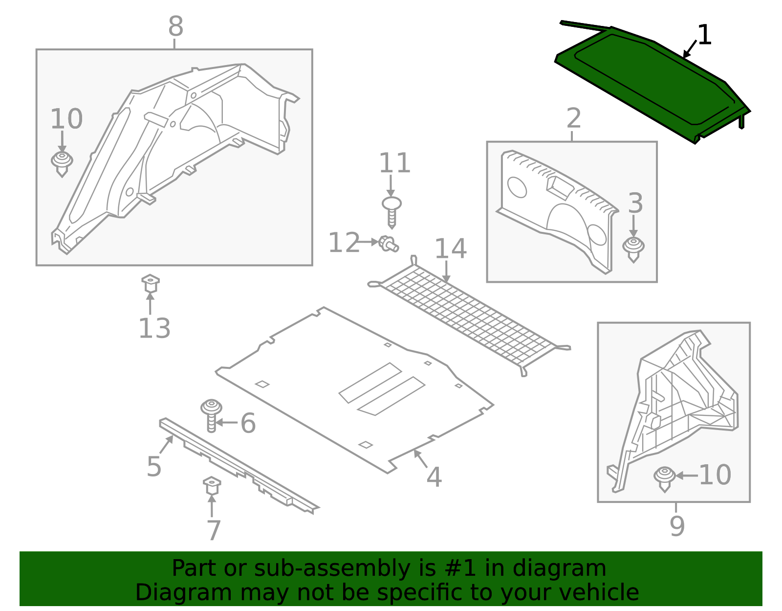 Hyundai - 85930-2V000-RY - Luggage Cover - 2012-2017 Hyundai Veloster ...