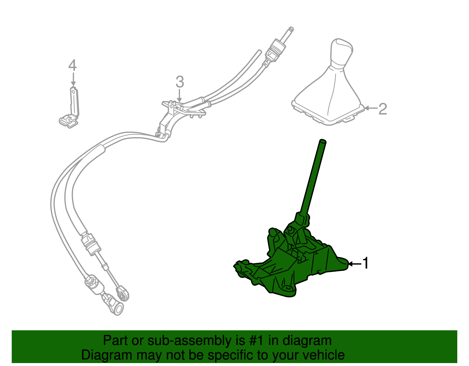 2015-2019 Ford Fiesta Shifter Assembly D2BZ-7210-C | QuirkParts