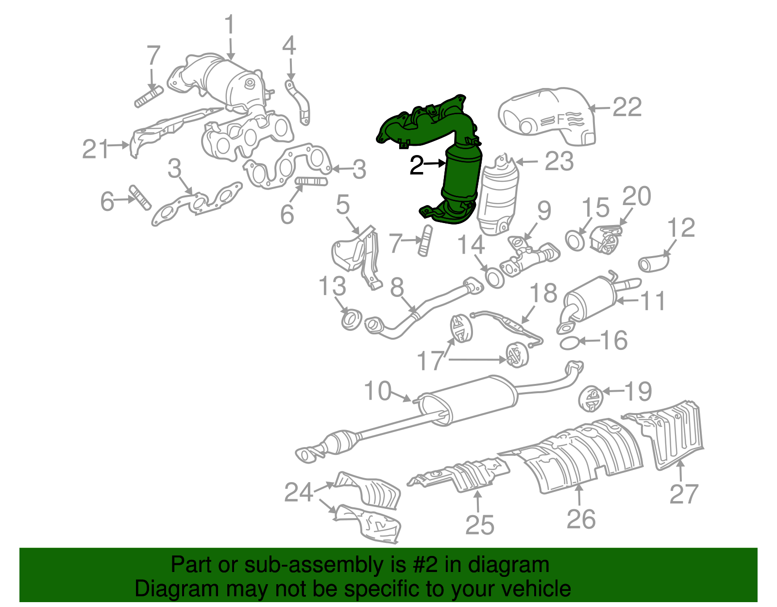 2006-2008 Lexus RX400h Exhaust Manifold 25052-20220 | OEM Parts Online