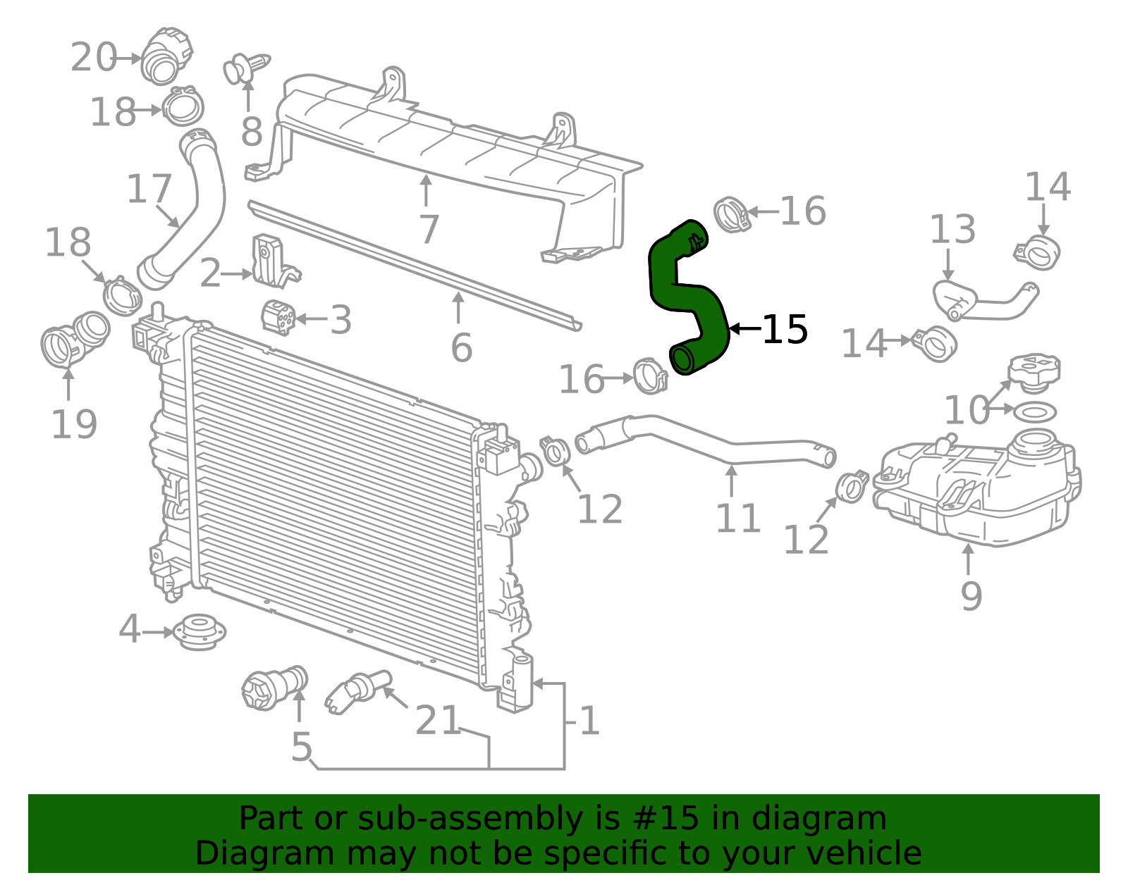 2012-2020 Chevrolet Sonic Radiator Inlet Hose 95129353 | OEM Parts Online