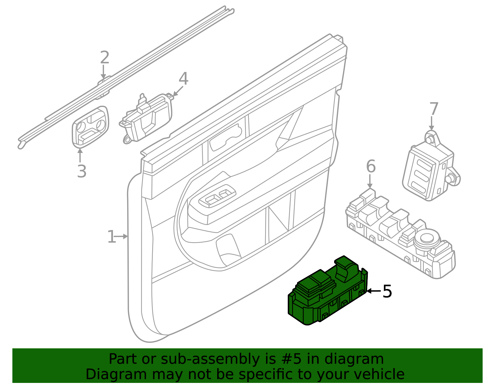 Hyundai Door Window Switch - Power Window Control - Part #93581-BE010 ...