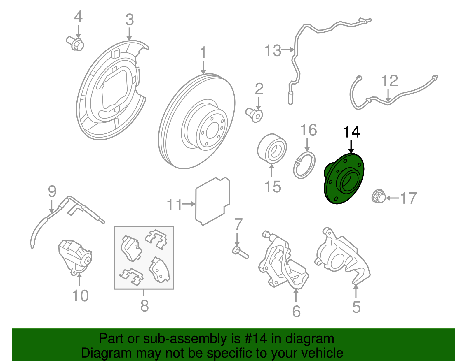 33416752381 - 2003-2016 BMW Hub (33-41-6-752-381) | BMW of South ...