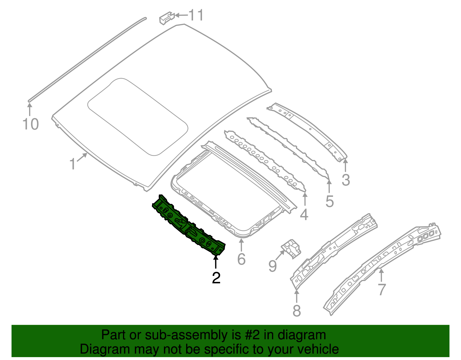 2013-2018 Nissan Altima Windshield Header 73211-3TA0A | Nissan Parts ...