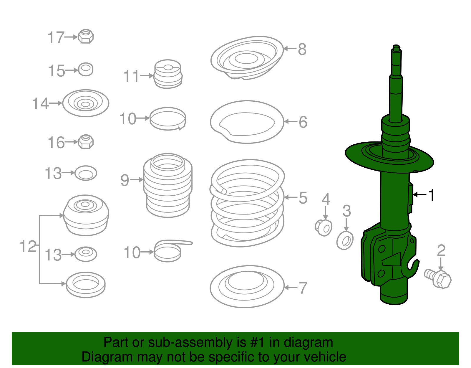 GM Part Number 92513899 | 2014-2015 Chevrolet SS B (S)Strut | GM Part ...