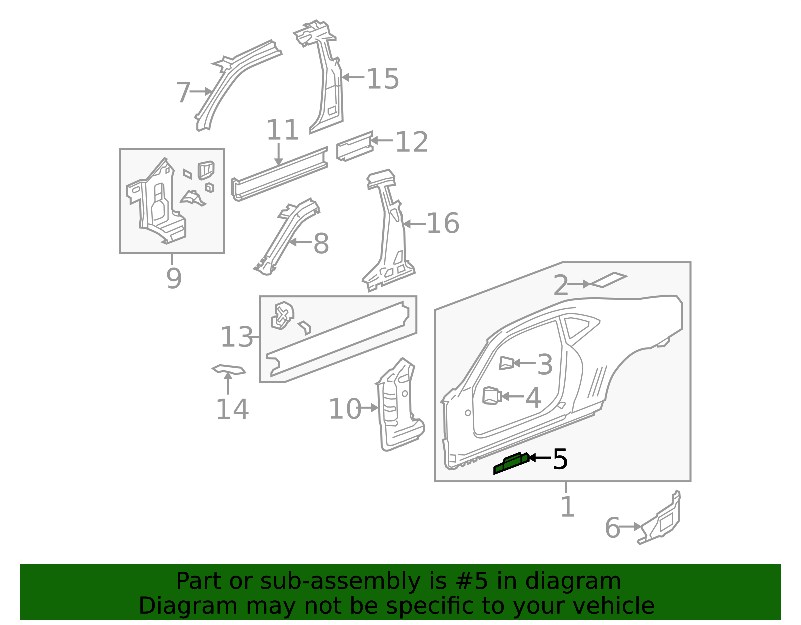2010-2015 Chevrolet Camaro Front Passenger Side Fender Rear Lower ...
