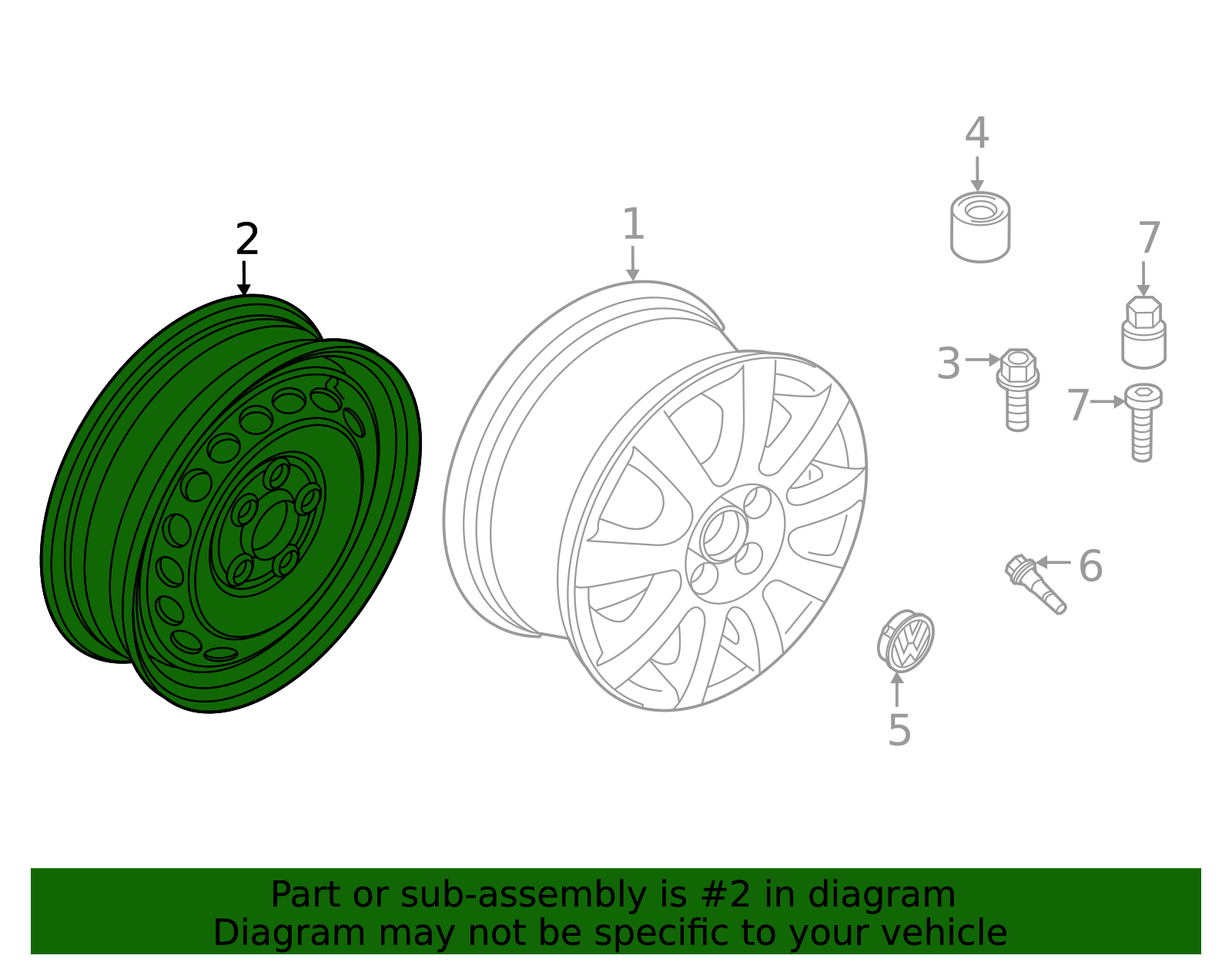 3CM-601-025-A-8Z8 - Volkswagen 20-Inch Angled Split 5 Spoke Wheel 2020 ...