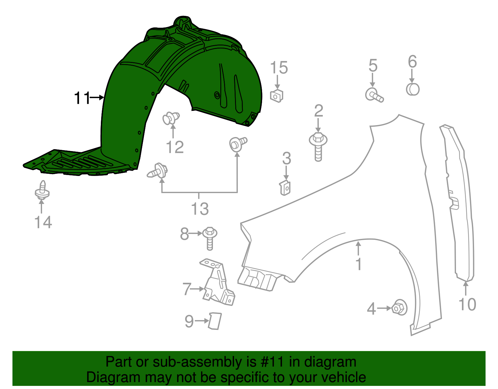 2014-2019 Chevrolet Impala Passenger Side Engine Front Splash Shield ...
