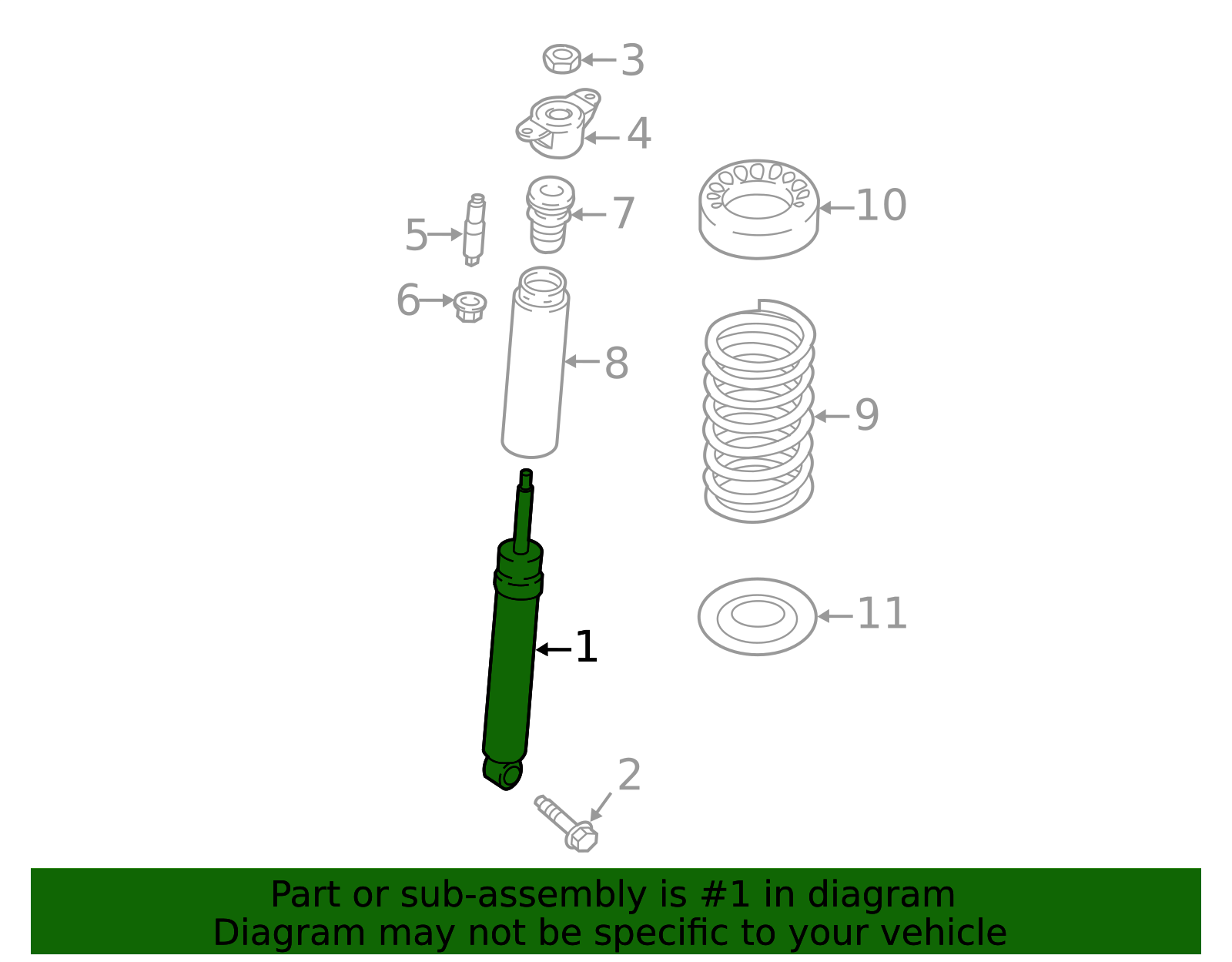 2016-2018 Ford Focus Shock Absorber Assembly ASH-85910 | Ford OEM Parts ...