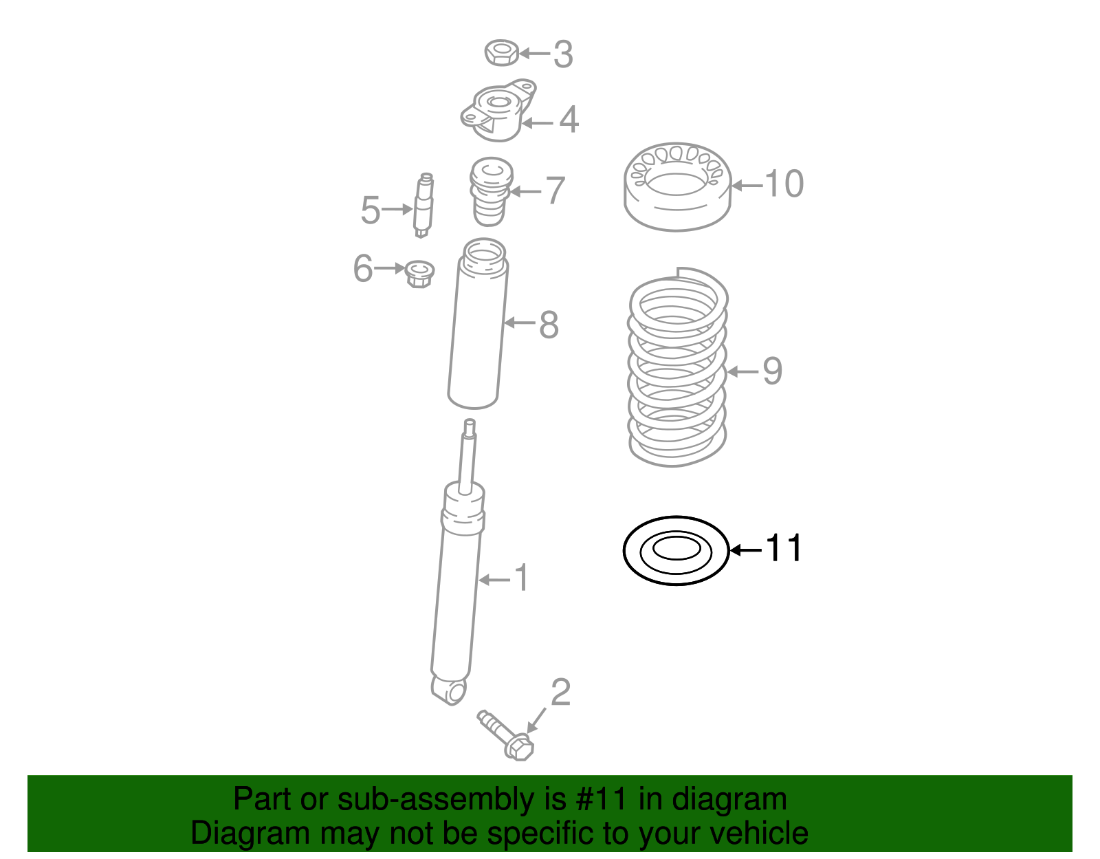 2013-2018 Ford Focus | Lower Insulator | DV6Z-5586-B | Walls' Ford Parts