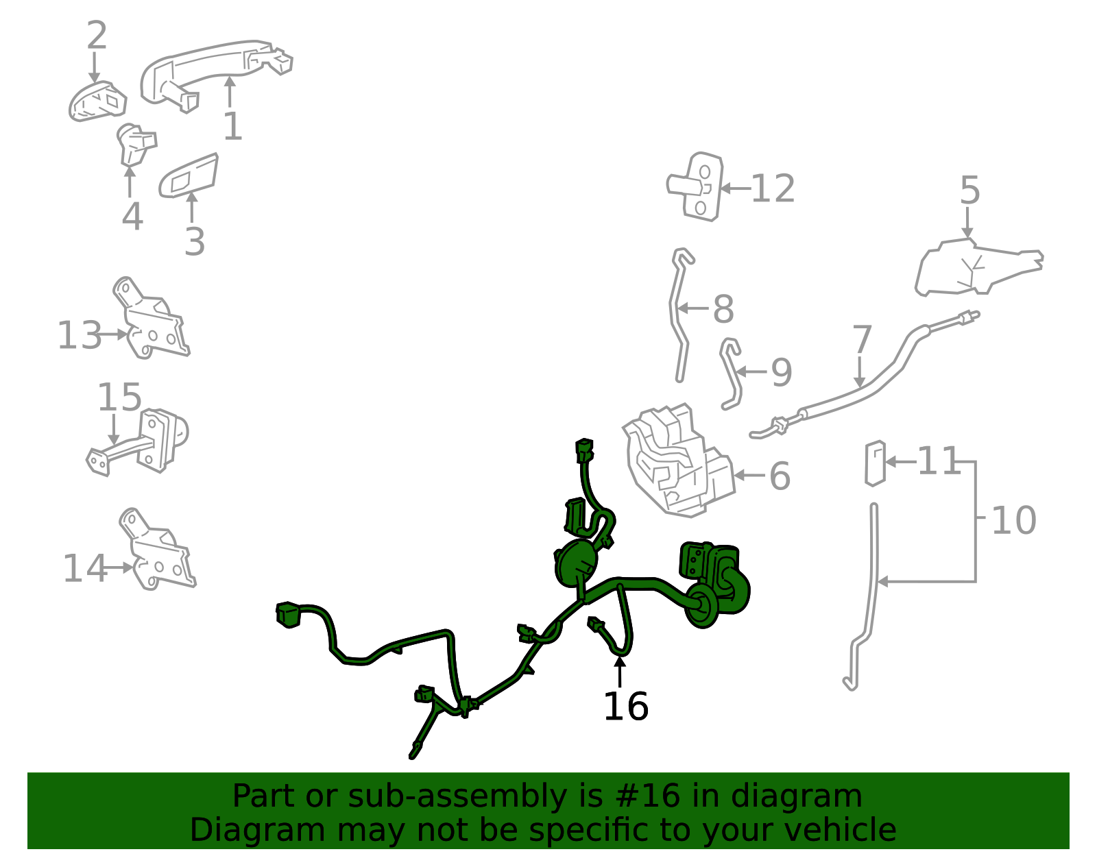 2012-2015 Chevrolet Volt Front Passenger Side Door Wiring Harness ...