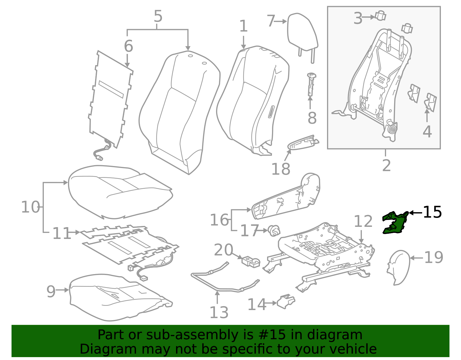 Toyota Seat Hinge Cover - Inner Pivot Trim - Part #71537-0E050-B0 ...