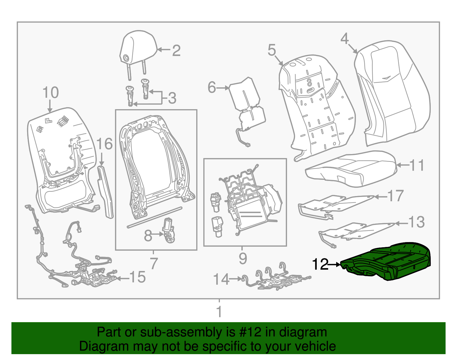 2017-2019 Cadillac ATS Airbag Front Passenger Presence Module 84138313 ...