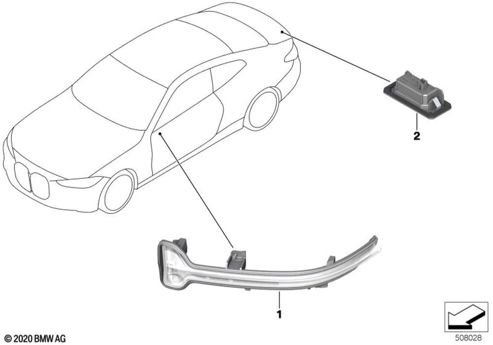63137498160 - BMW Auxiliary Turn Signal, Mirror, Right 2018-2026 BMW ...