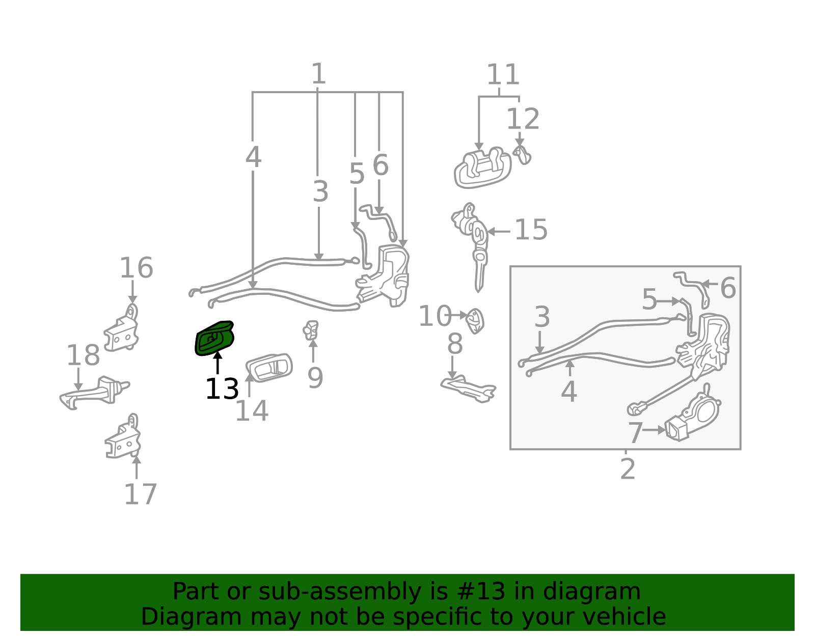 Genuine Toyota Handle, Inside part# 69206-0C010-B0 for 2000-2002 Toyota ...