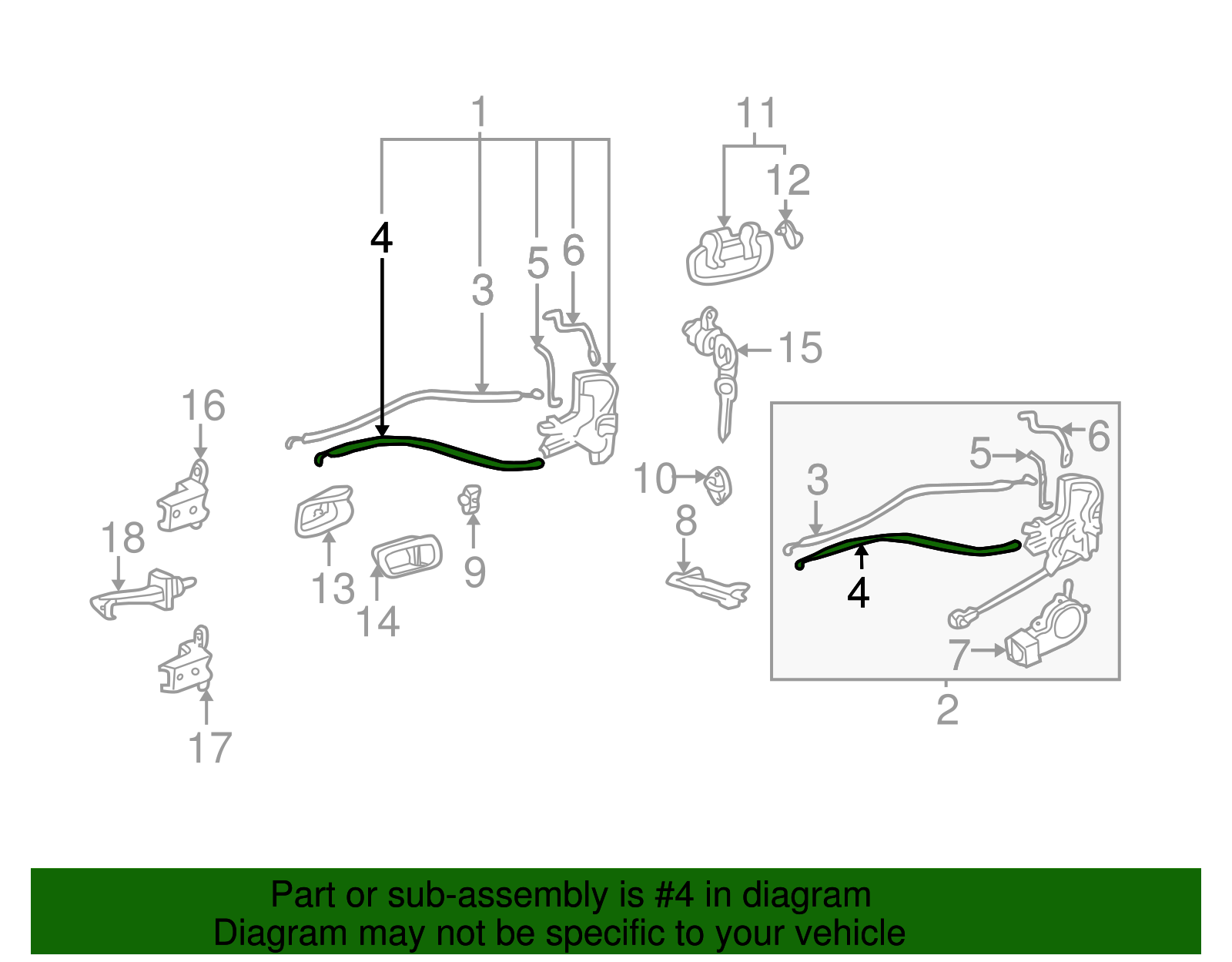 69760-0C010 - Lock Rod - 2000-2006 Toyota Tundra | OEM Genuine Toyota Parts