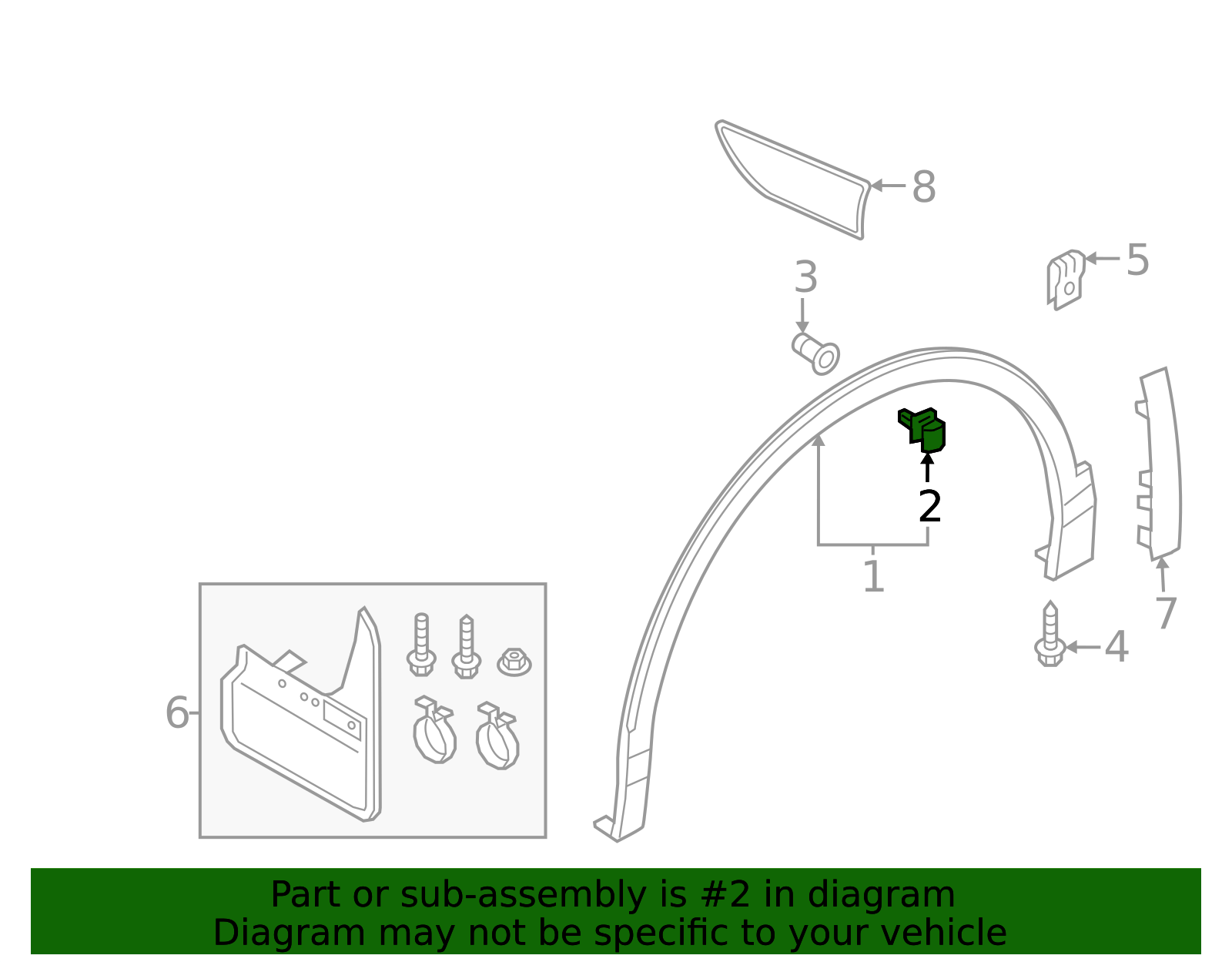 2018-2024 Volkswagen Tiguan Wheel Opening Molding Clip 3C0-853-585-B ...