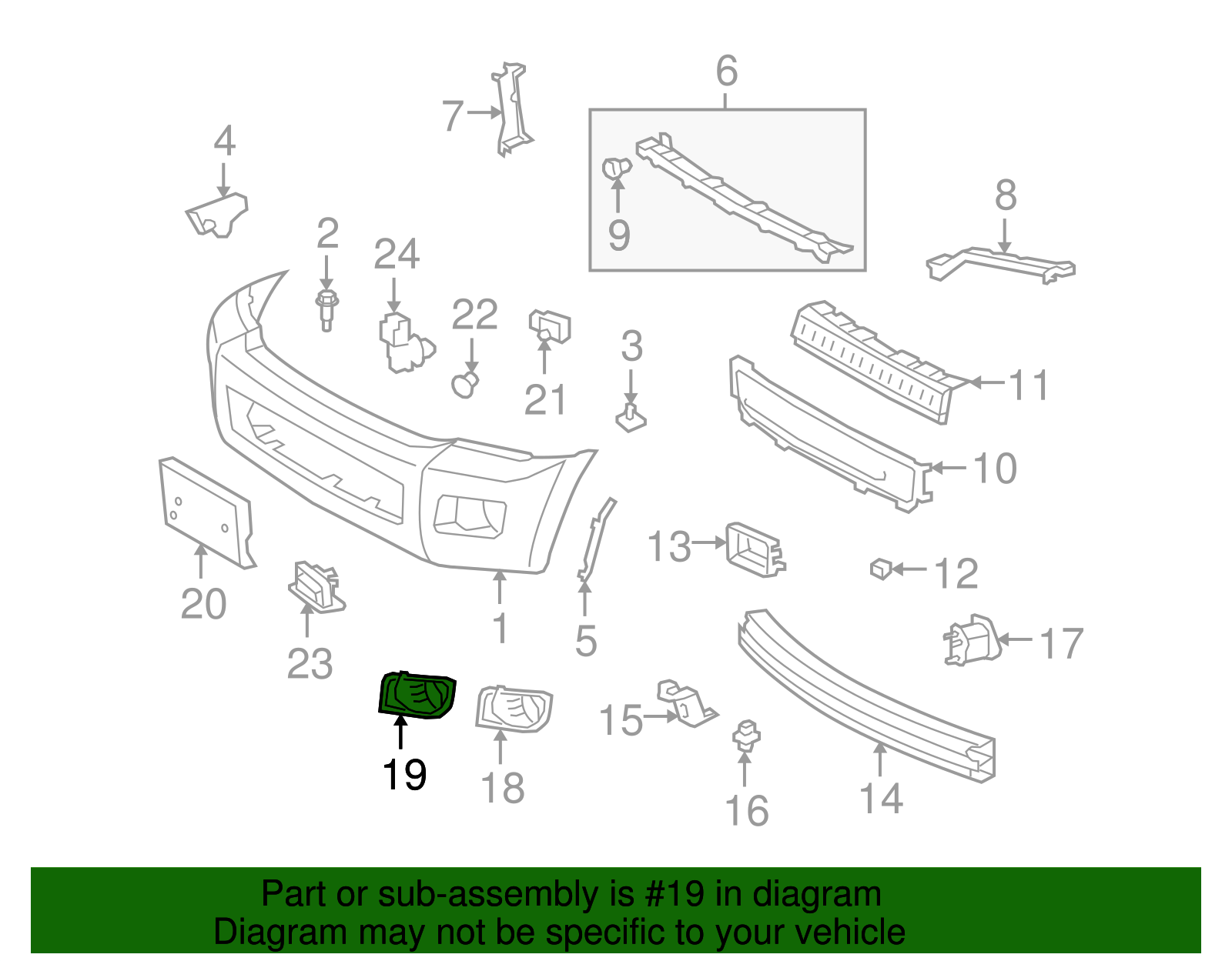 2008-2017 Toyota Sequoia Cover Fog Lamp - DRIVERS SIDE 81482-0C021 ...