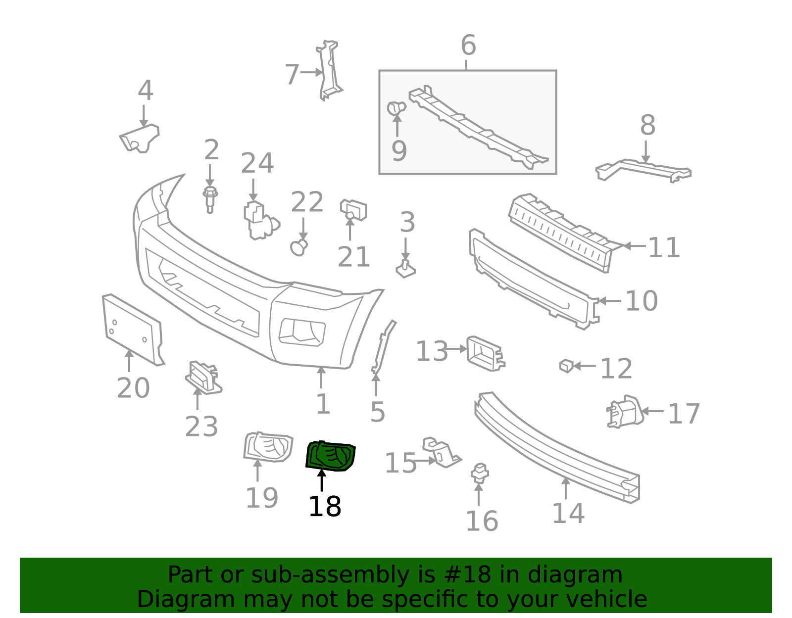 2008-2017 Toyota Sequoia Cover Fog Lamp - PASSENGER SIDE 81481-0C011 ...
