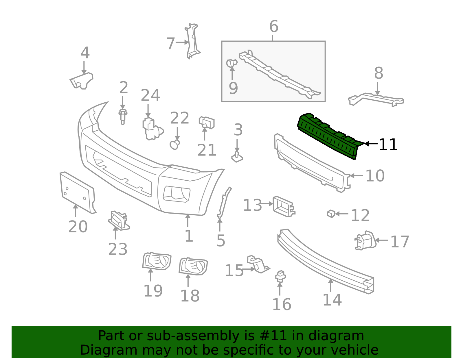 52717-0C010 - High-Quality Grille Reinforcement for 2008-2017 Toyota ...