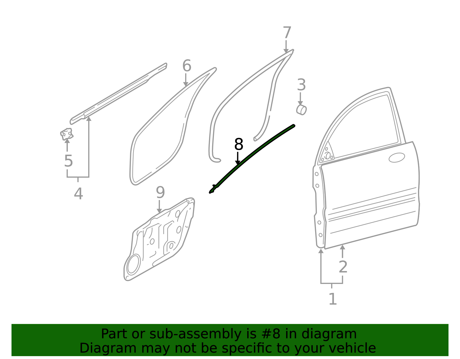 2006-2011 Hyundai Azera Upper Weather-Strip 82160-3L000 | MotorMotor
