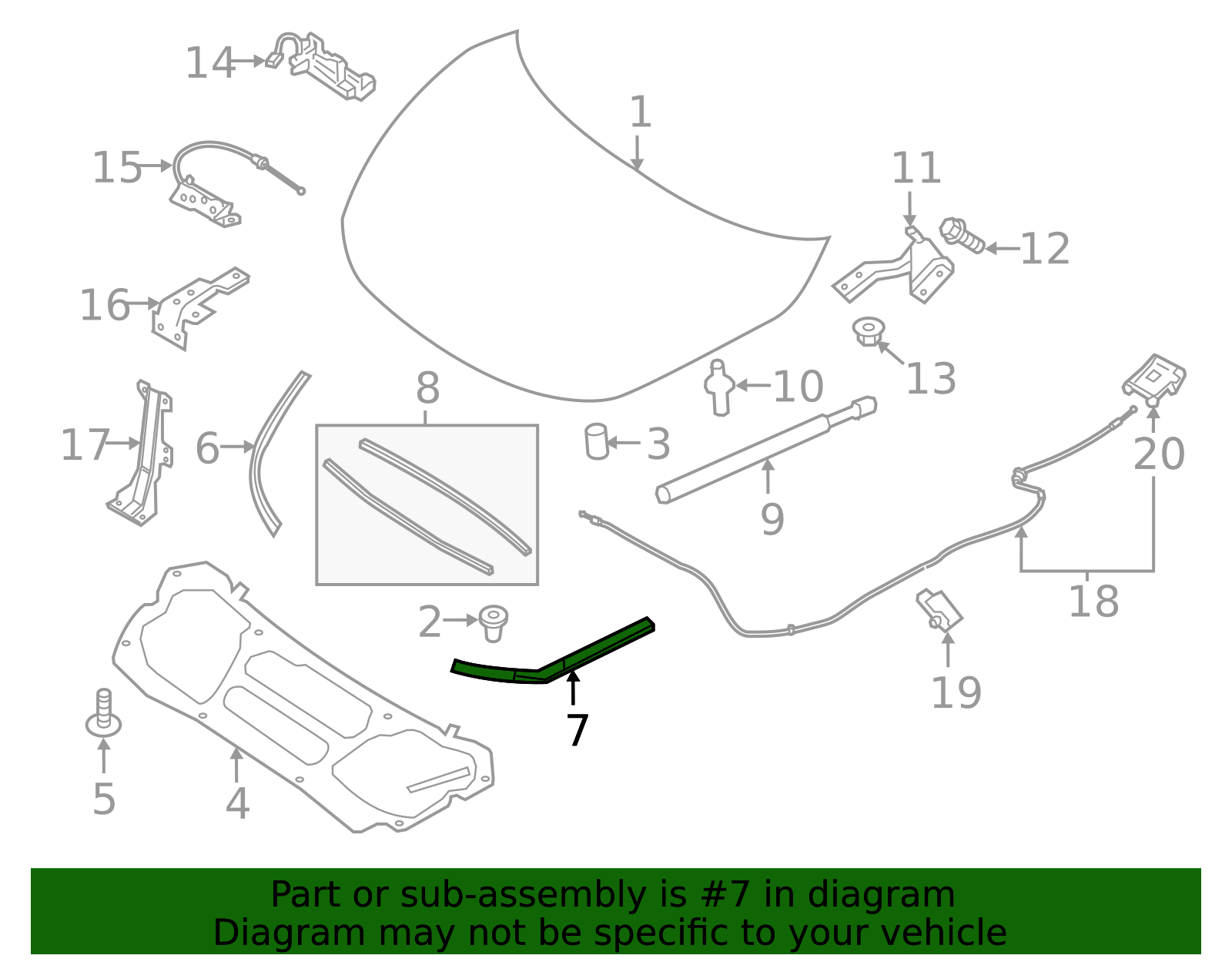 65820-9UH0B - High-Quality Hood Seal for 2015-2024 Nissan Murano ...