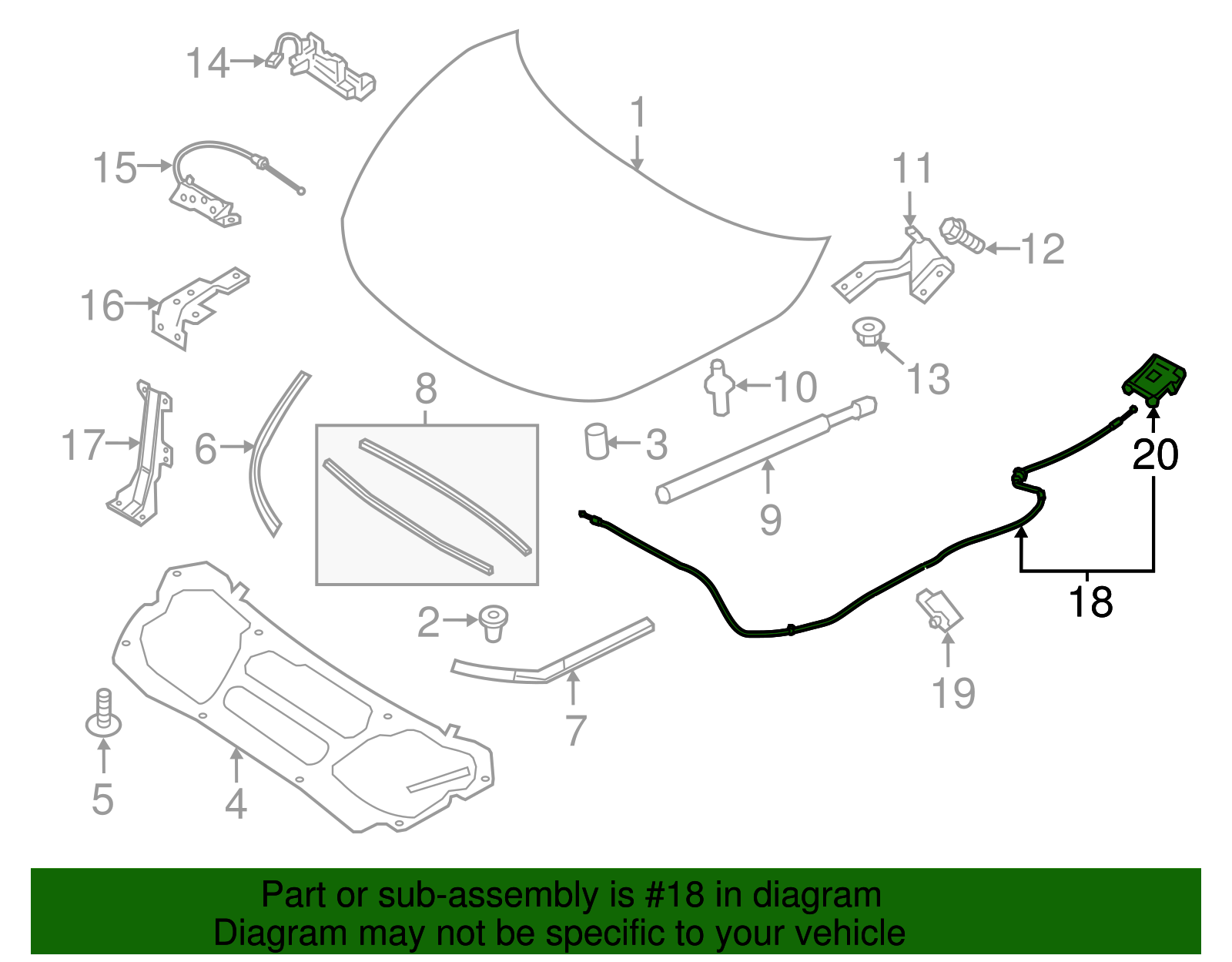 2018-2024 Nissan Murano Release Cable 65621-9UA0A | Hart Nissan of NoVa